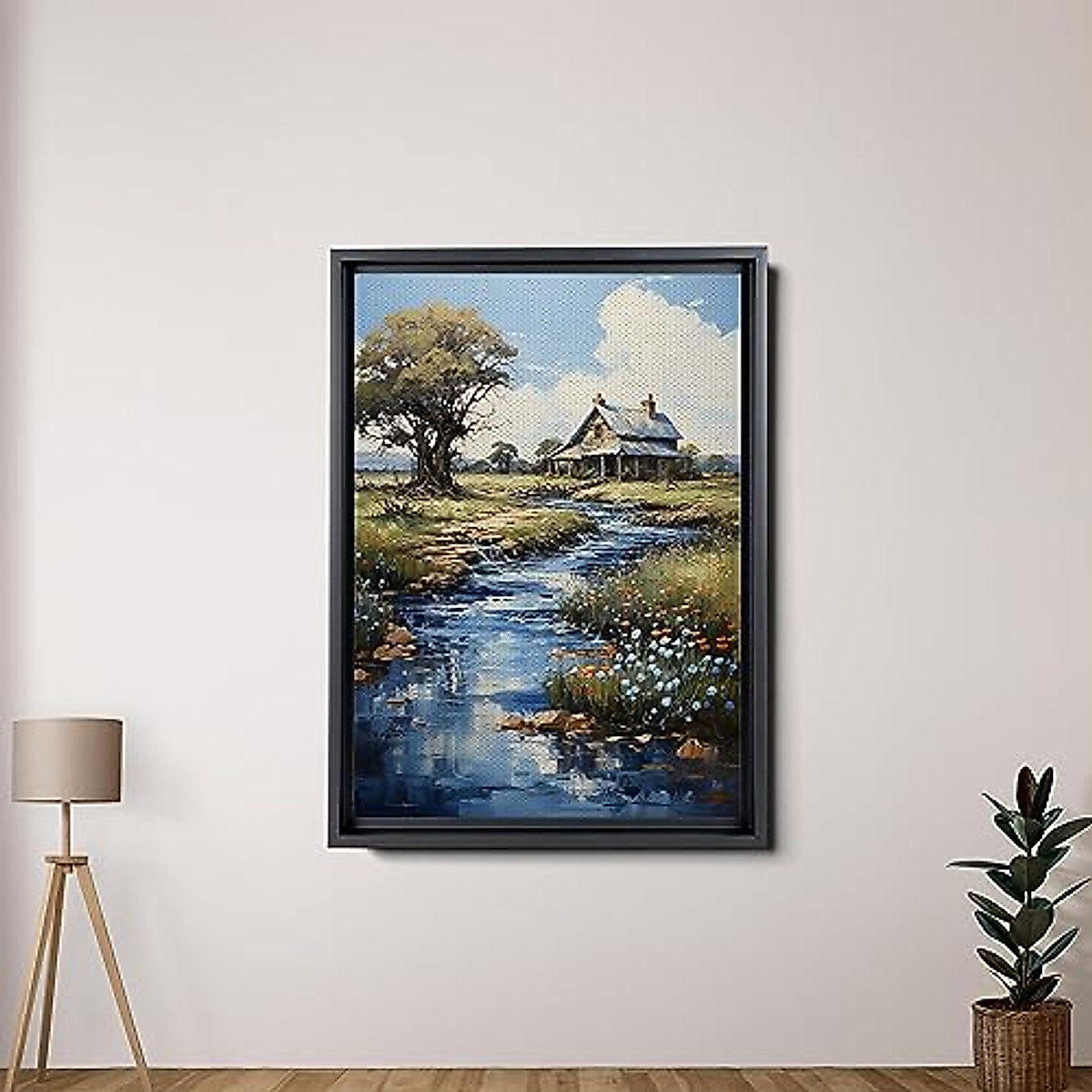 Native Texas, Texas Hill Country Bluebonnet Landscape, Fine Art Print mounted in an white mat board, ready to frame, Wall Art, Home Decor