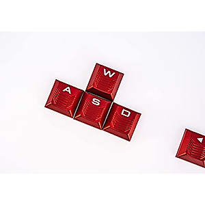 Mechanical Keyboard keycaps WASD keycaps Direction Keys Non-Slip Texture Design keycaps Professional Gaming keycaps (Red)