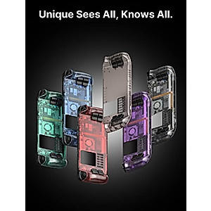 JSAUX Transparent Back Plate Compatible for Steam Deck, DIY Clear Edition Replacement Shell Case Compatible with Steam Deck, Buttons with Three Different Heights and Feel - PC0106 [Crystal]