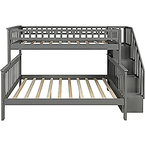 STP-Y Bunk Beds Twin Over Twin Wood Bunk Bed Frame for Boys Girls Teens, Can be Divided into 2 Beds, Gray (Color : Grey, Size : Twin Over Full)