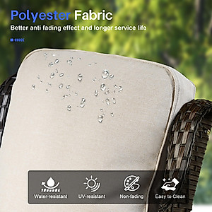 XIZZI Patio Sofa with Ottomans,All Weather Wicker Outdoor Couch for Garden,Deck,Yard,Brown Wicker Beige