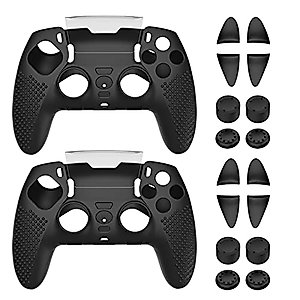 KOEBSHPE PS5 Edge Controller Anti-Slip Protective Cover, Ergonomic Soft Rubber Protective Case Cover for Playstation 5 PS5 Edge Controller with Thumb Grips and Triggers Extenders(Two Packs)