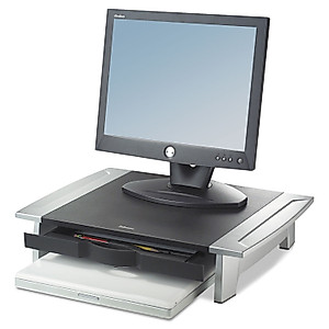 Fellowes 8031101 Monitor Riser,Adjustable,19-7/8-Inch x14-1/16-Inch x4-Inch -6-1/2-Inch ,BK/SR