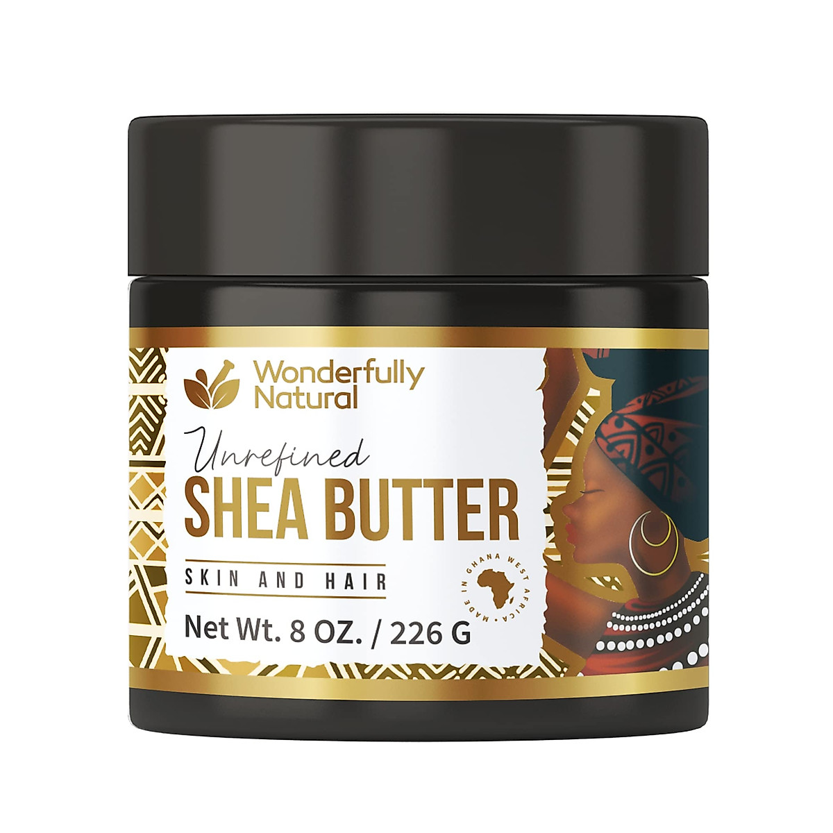 Wonderfully Natural Unrefined Shea Butter - African Organic Ivory & Raw – 8 OZ