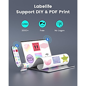 Phomemo Shipping Label Printer Bluetooth Thermal Label Printer - Wireless Bluetooth Printer Compatible with Phone&PAD&PC, Built-in Label Holder 4x6 Printer for Amazon, Shopify, Etsy,USPS,Ebay,Temu etc