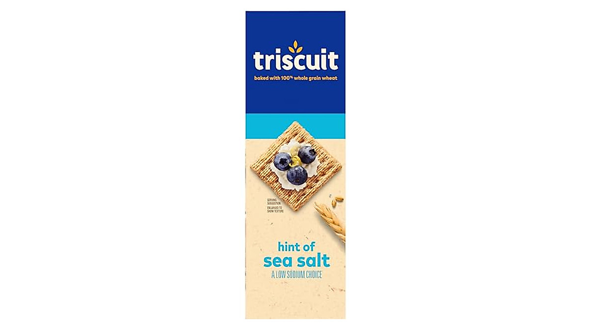 Triscuit Hint of Sea Salt Whole Grain Wheat Crackers, Vegan Crackers, 6 ...