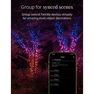 Twinkly App-Controlled 26.2ft Smart String LED Lights with 100 RGB LEDs - WiFi & Bluetooth Connectivity, Sync with Music, Indoor/Outdoor Use (IP44), Compatible with Google Assistant & Amazon Alexa