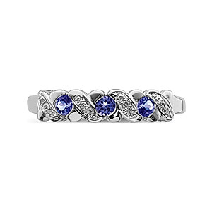Sterling Silver Rhodium Tanzanite & Diam. Ring - Jewelry By Sweet Pea