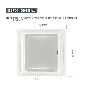 Thaekuns S97014094 Ventilation Fan Grille Lens Assembly for Broan Nutone 678, 679, 679FL, 679FLT, 680, 680FL, 680FLT, M680, HD50L, HD80L Bathroom Vent Exhaust Fan Cover