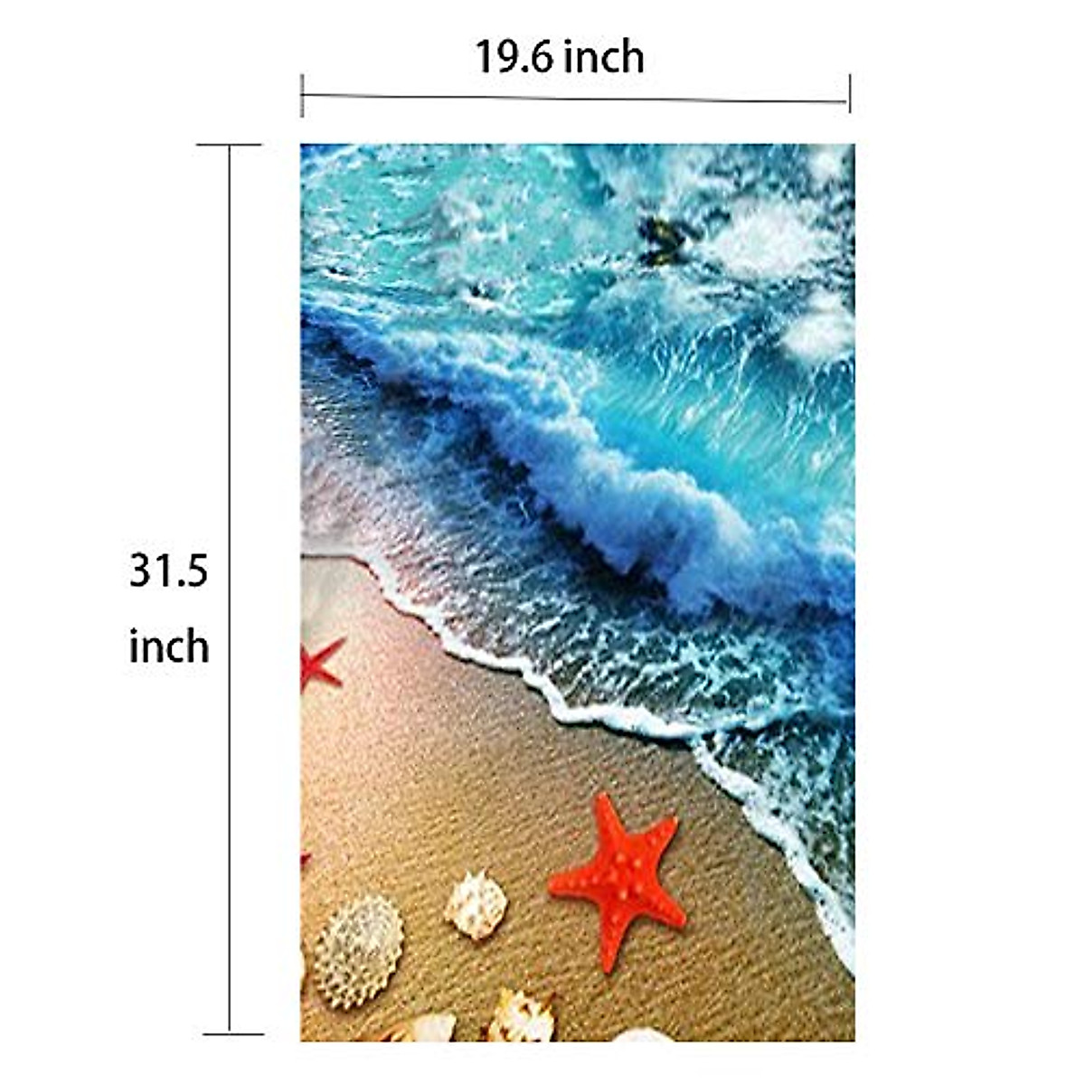 ZaH Thin Area Rug Non-Slip Doormat Carpet Printing Rug for Living Room, Bedroom, Kitchen, Bathroom (2x3-19.7"x31.5", Wave)