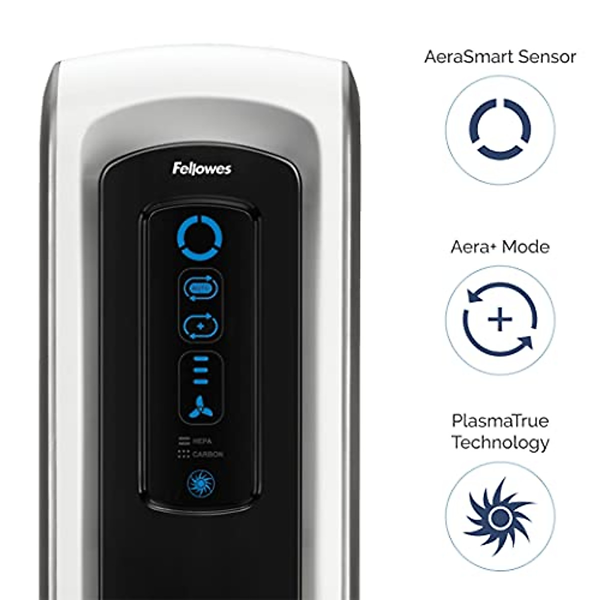 Fellowes AeraMax 100 Air Purifier for Mold, Odors, Dust, Smoke, Allergens and Germs with True HEPA Filter and 4-Stage Purification - 9320301, White, Small