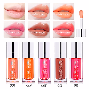 DAGEDA Tinted Lip Oil Plumping Lip Gloss, Hydrating Lip Glow Oil Lip Care Moisturizing Clear Toot Lip Oil for Dry Lips, Nourishing Lip Oil Gloss Non-Sticky Shine Lip Tint (012 Rosewood)