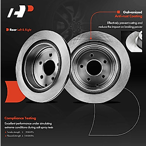 A-Premium 12.13 inch (308.10mm) Rear Vented Disc Brake Rotors + Ceramic Pads kit Compatible with Select Infiniti and Nissan Models - FX35, Q50, QX70, JX35, M35H, M37, M56, Q60, Murano, Pathfinder