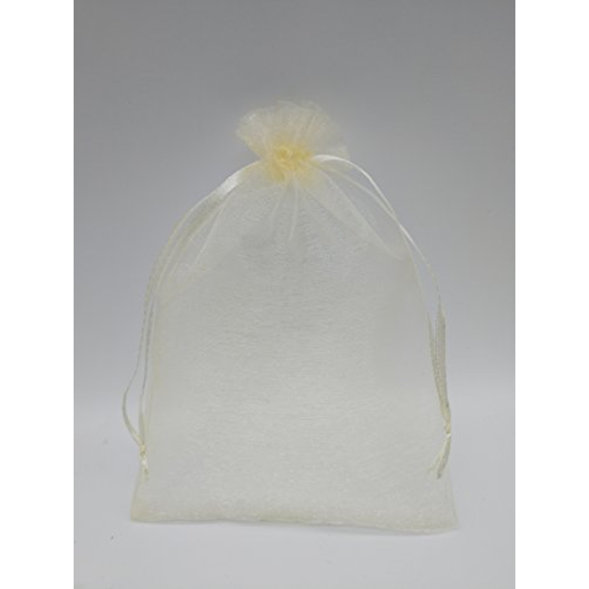 Ankirol 100pcs Sheer Organza Favor Bags 5x7'' for Wedding Bags Samples Display Drawstring Pouches (Champagne)
