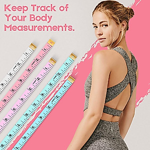 Tape Measure, iBayam Soft Ruler Measuring Tape for Body Weight Loss Fabric Sewing Tailor Cloth Vinyl Measurement Craft Supplies, 60-Inch Double Scale Ruler, 2-Pack White, Blue