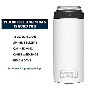 YETI Rambler 12 oz. Colster Slim Can Insulator for the Slim Hard Seltzer Cans, White