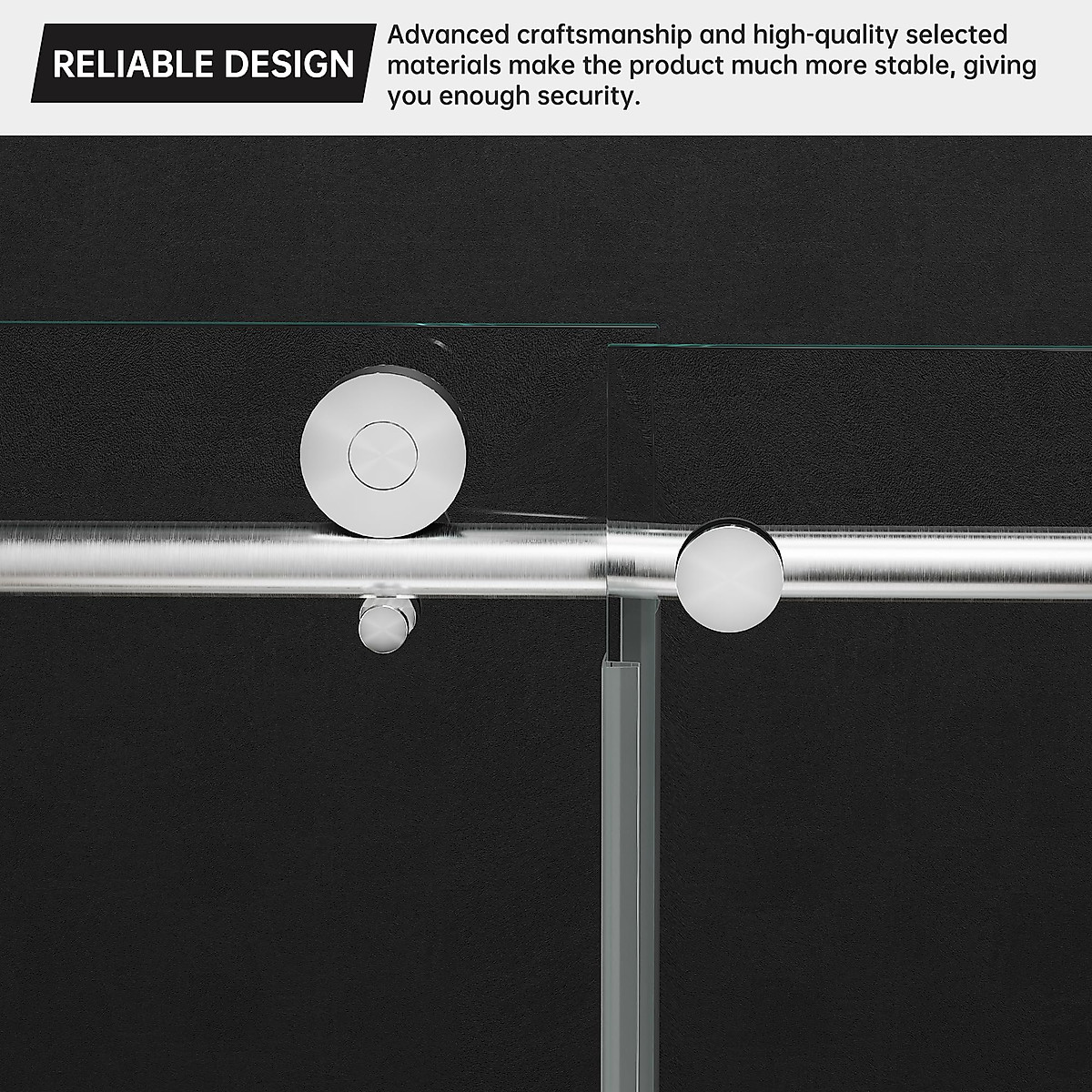 Frameless Sliding Shower Door 56-60 in W x 75 in H,Frameless Shower Door with 5/16" (8mm) Clear Tempered Glass,Silent Soft-Close Design,Brushed Nickel