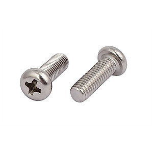 uxcell M5 x 15mm 304 Stainless Steel Phillips Round Head Machine Screws Bolt 50pcs