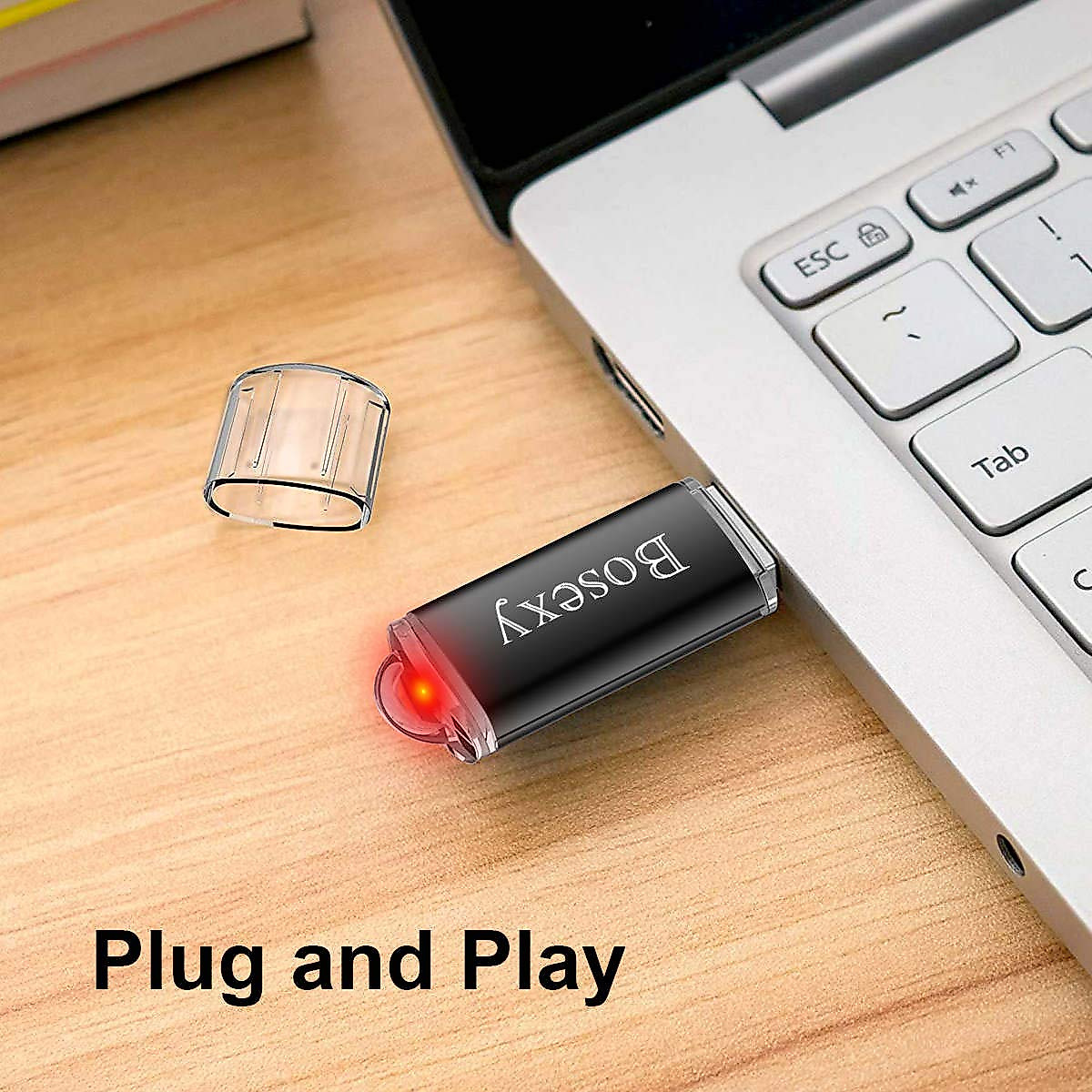 USB Flash Drive 4GB Bosexy Thumb Drives 10 Pack USB 2.0 Memory Stick Bulk with Led Indicator Black