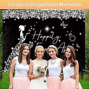 Rimbol Elegant Wedding Shower Background, Bridal Gown Silhouette Background 4.5x6ft Suitable for Wedding Engagement Parties