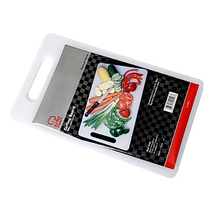 Chef Craft Basic Solid Plastic Cutting Board, 13 x 8 inch, White