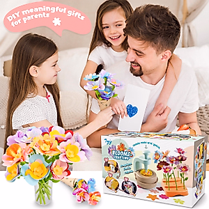 Fabric Flower Bouquets Toys, DIY Craft Kits Toys for Kids - Flower Market Toy, Build Your Flower Bouquet, Arts & Crafts for 4 5 6 7 8 Year Toddler Girl, Educational Activity Preschool B-Day Gifts