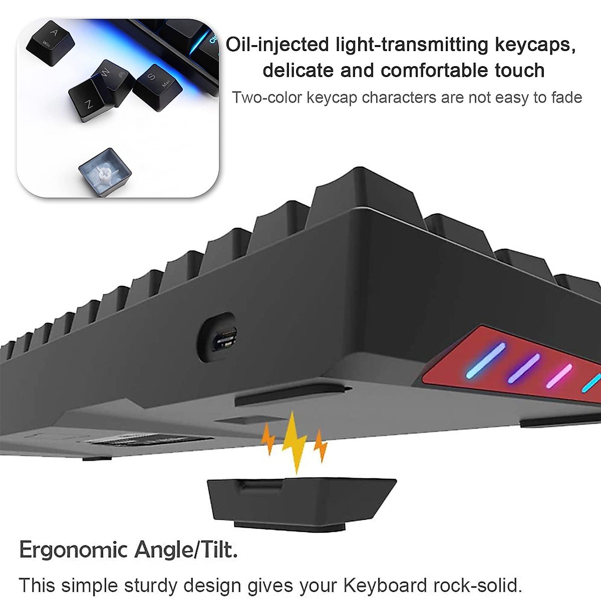 RK ROYAL KLUDGE RK71 Wireless Mechanical Keyboard 70% 71 Keys Bluetooth Tenkeyless USB Wired Compact Keyboard Portable Gaming/Office with Stand-Alone Arrow Keys for Windows MacOS(Black-Brown Switch)