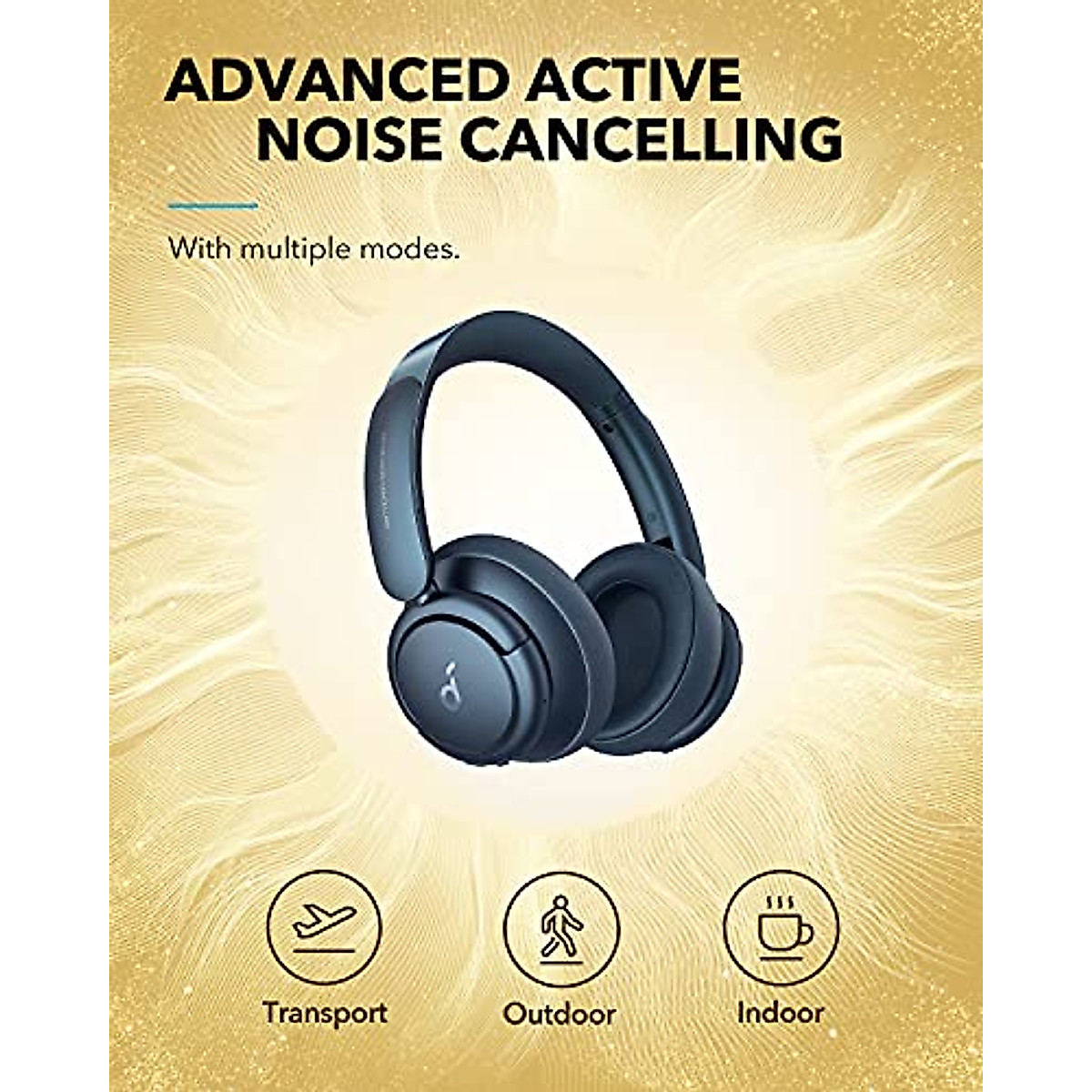 Soundcore by Anker Life Q35 Multi Mode Active Noise Cancelling Headphones, Bluetooth Headphones with LDAC for Hi Res Wireless Audio, 40H Playtime, Comfortable Fit, Clear Calls, for Home, Work(Renewed)