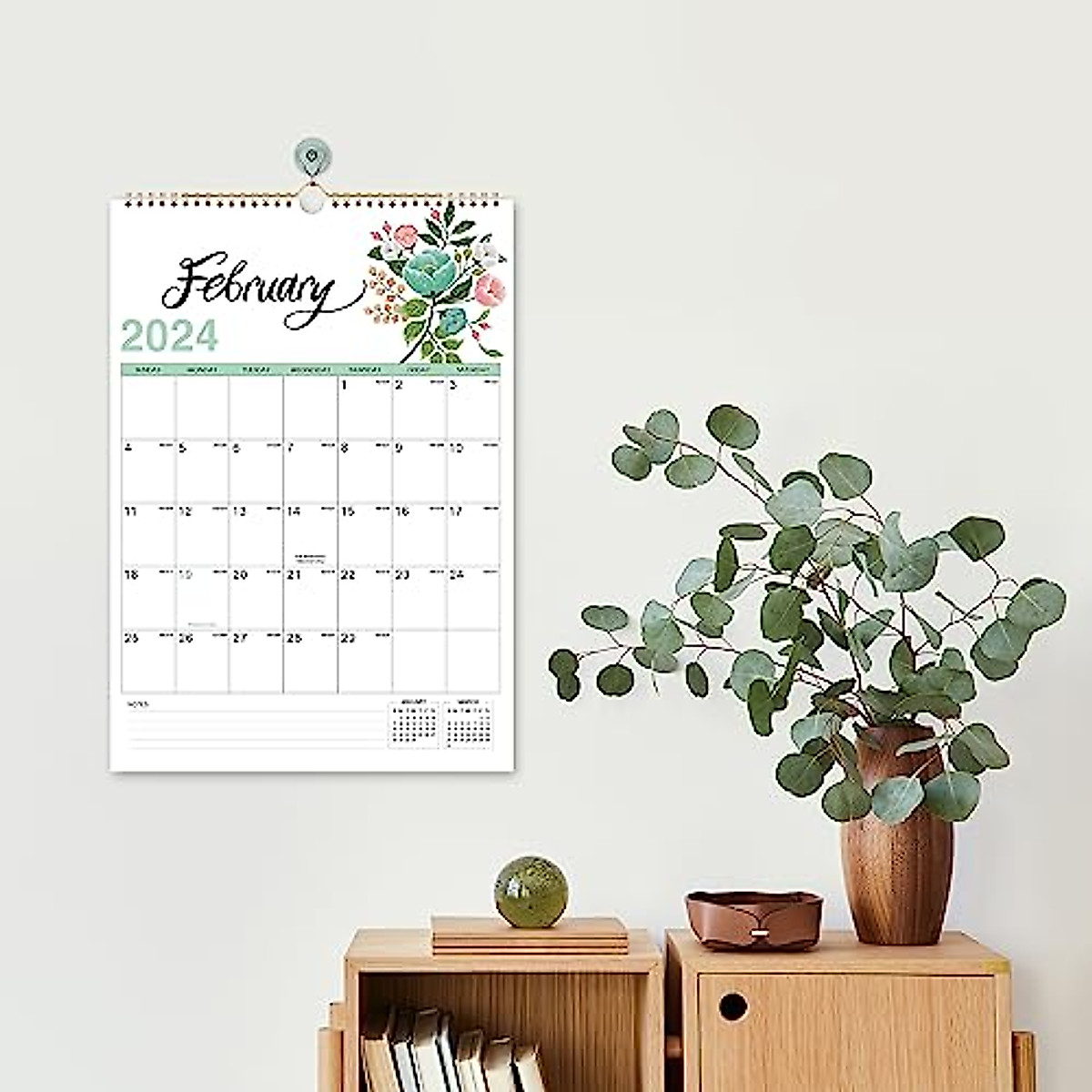 2024 Wall Calendar - Calendar 2024, Monthly Calendar from Jan. 2024 - Dec. 2024, 12'' × 17'', Vertical Calendar 2024 Monthly with Twin-Wire Binding, Large Writing Block, Perfect for Planning and