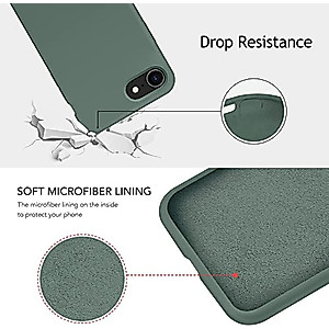 OuXul iPhone SE 2022 Case, iPhone SE 2020 Phone case, iPhone 7/8 case Liquid Silicone Gel Rubber Phone Case, iPhone SE/8/7 4.7" Full Body Slim Soft Microfiber Lining Protective Case(Forest Green)