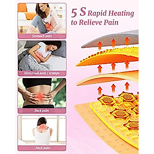 Portable Cordless Heating Pad for Cramps, Upgrade Electric Period Fast Heating Pad with Massager Menstrual USB Heating Pad for Back Pain Relief Belt 5 Heat 5 Vibrating Modes Gifts for Women Girls Pink