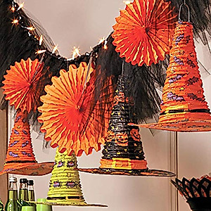 Ginfonr Halloween Tulle Rolls with Orange Black Purple Fabric Bolt Spool for Wedding Tutu Table Skirt DIY Crafting Favors Pew Bow Banquet Party Decor (6 Inches x 25 Yards, 3 Roll)