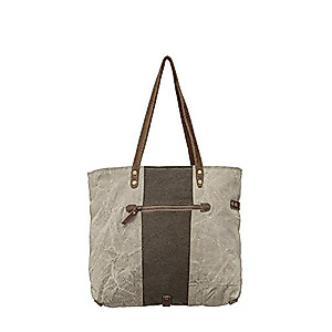 Myra Bags Adventure Begins Upcycled Canvas & Denim Tote Bag S-0897