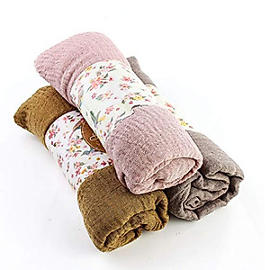 Wobe 3 Pcs Women Soft Cotton Hemp Scarf Shawl Long Scarves, Travel Sunscreen