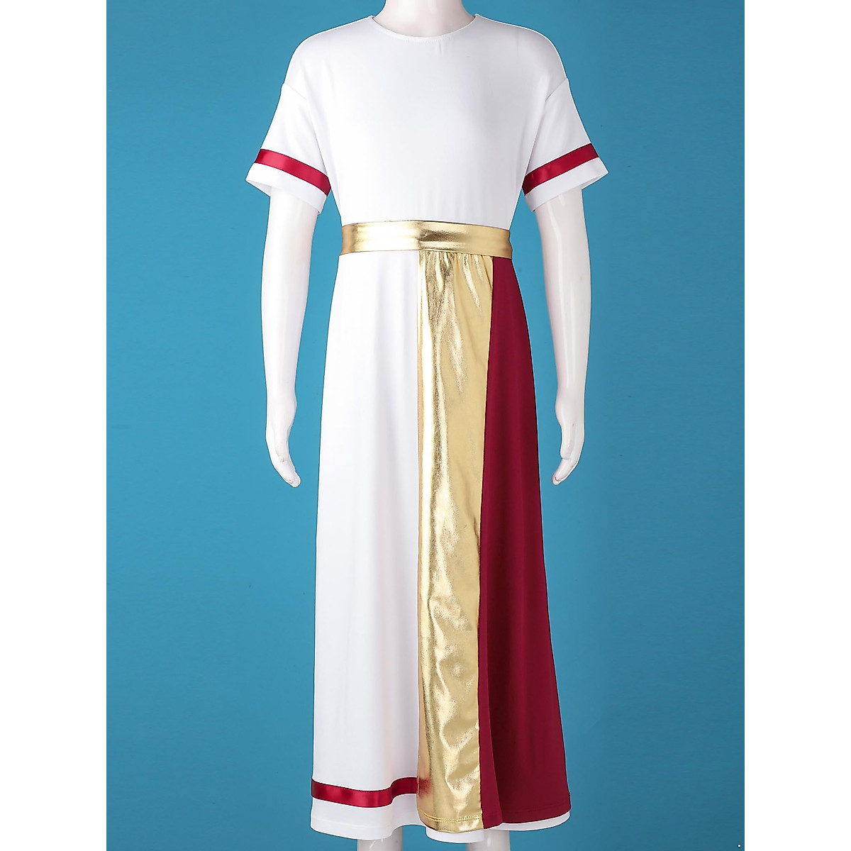 JanJean Kids Greek Robe Costume Girls Ancient Greece Roman Athena Toga Dress Halloween Festival Cosplay Costume White 14 Years