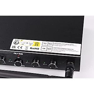 Debra Audio Pro UHF 4 Channel Wireless Microphone System with Cordless Handheld Lavalier Headset Mics, Metal Receiver, Ideal for Karaoke Church Party (with 4 Handheld (A))