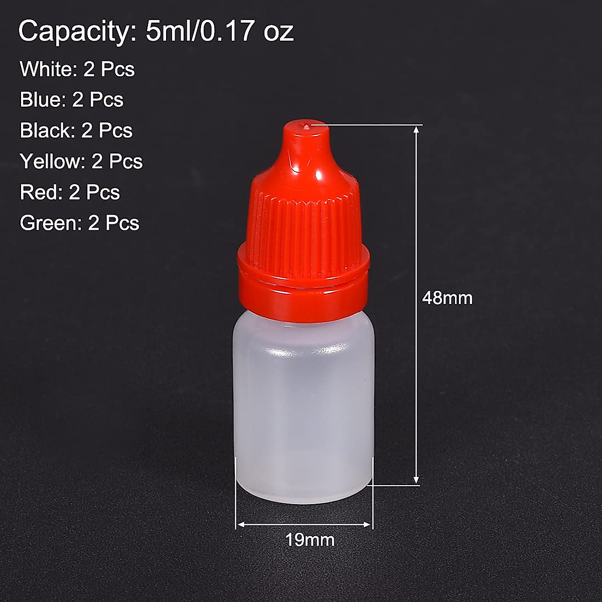 uxcell Plastic Dropper Bottles, 5ml/0.17 oz Empty Squeezable Dropper Bottle with Cap, Pack of 12