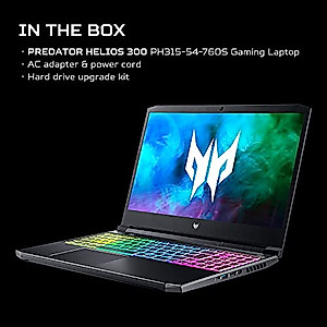 Acer Predator Helios 300 PH315-54-760S Gaming Laptop | Intel i7-11800H | NVIDIA GeForce RTX 3060 GPU | 15.6" FHD 144Hz 3ms IPS Display | 16GB DDR4 | 512GB SSD | Killer WiFi 6 | RGB Keyboard
