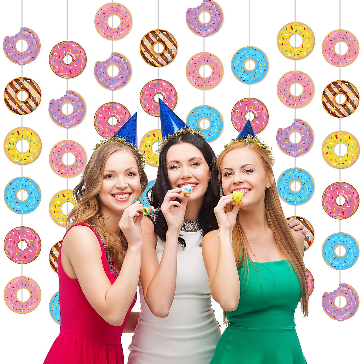 Donut Birthday Party Banners Donut Garland Kit Donuts Hanging Swirl Donut Grow Up Party Supplies Decorations Donut Paper Cutouts for Baby Shower Party Home Classroom Favor Supplies Decor