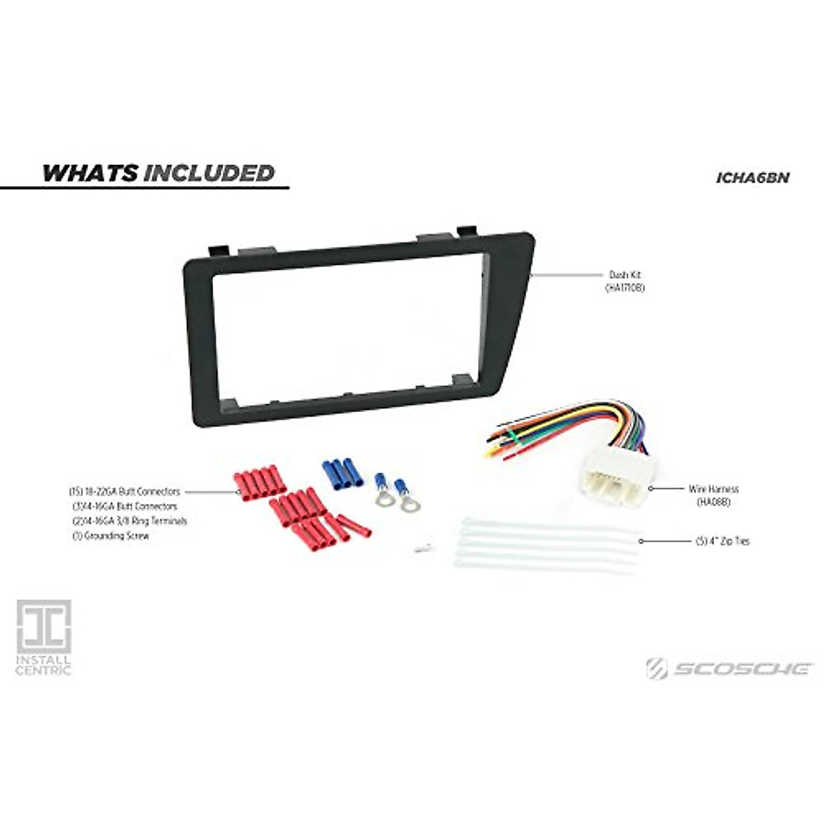 SCOSCHE Install Centric ICHA6BN & HA08BCB Compatible with Select 1998-08 Honda Power/Speaker Connector/Wire Harness for Aftermarket Stereo Installation