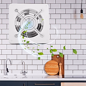 4-Inch 25W Silent Exhaust Fan, Kitchen and Bathroom Exhaust Fan, Window Type Ventilation Fan, Low Noise Air Vent Ventilation