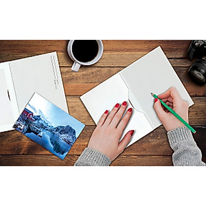 Better Office Products Photo Frame Note Cards for 4" x 6" Photos, 50 Pack, Photo Inserts with Envelopes (White, 50 Pack)