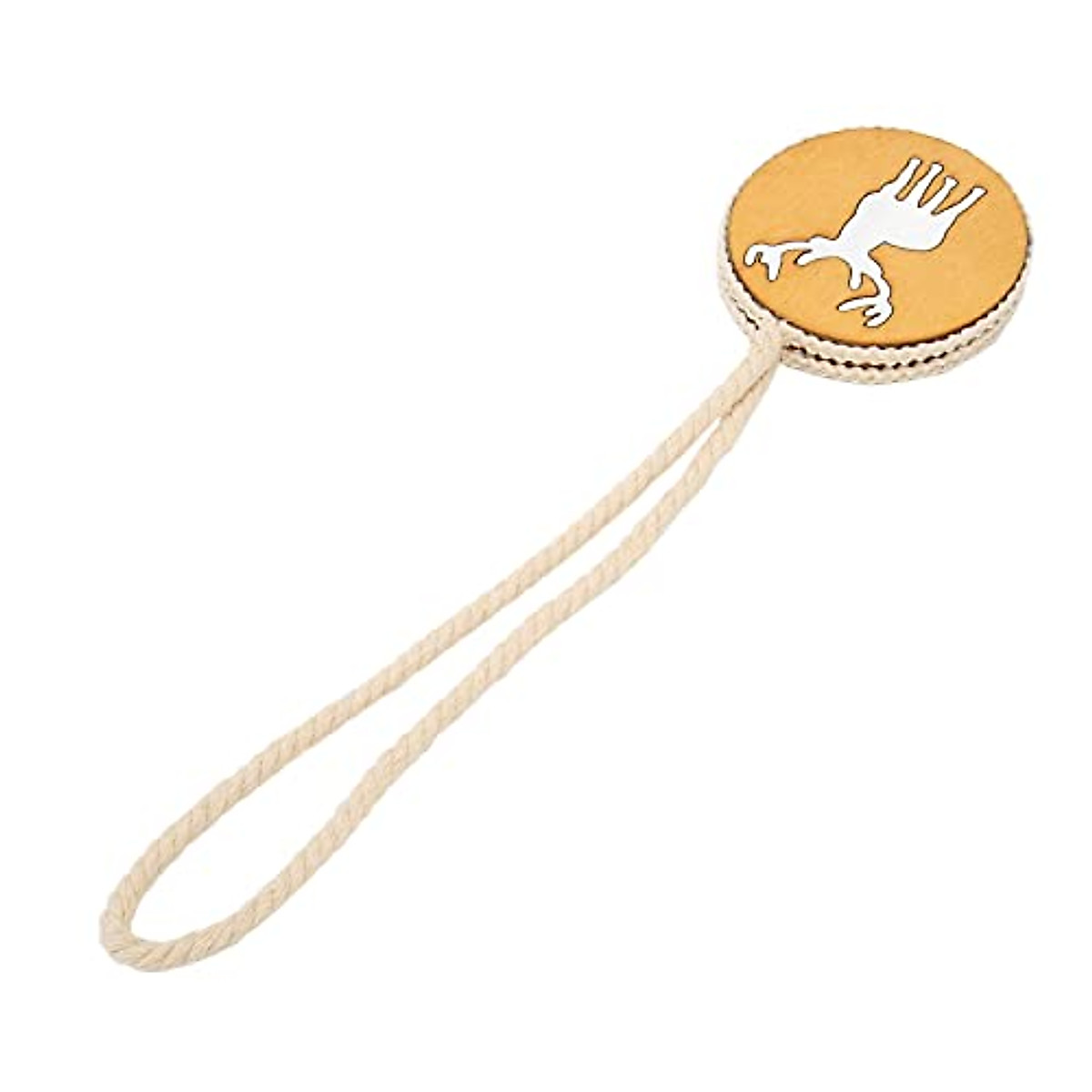 2PCS Magnetic Curtain Tieback Wooden Window Treatment Holdbacks Magnetic Curtain Holdback Decorative Curtain Tie Backs for Curtains Modern Rope Tiebacks for Drapes