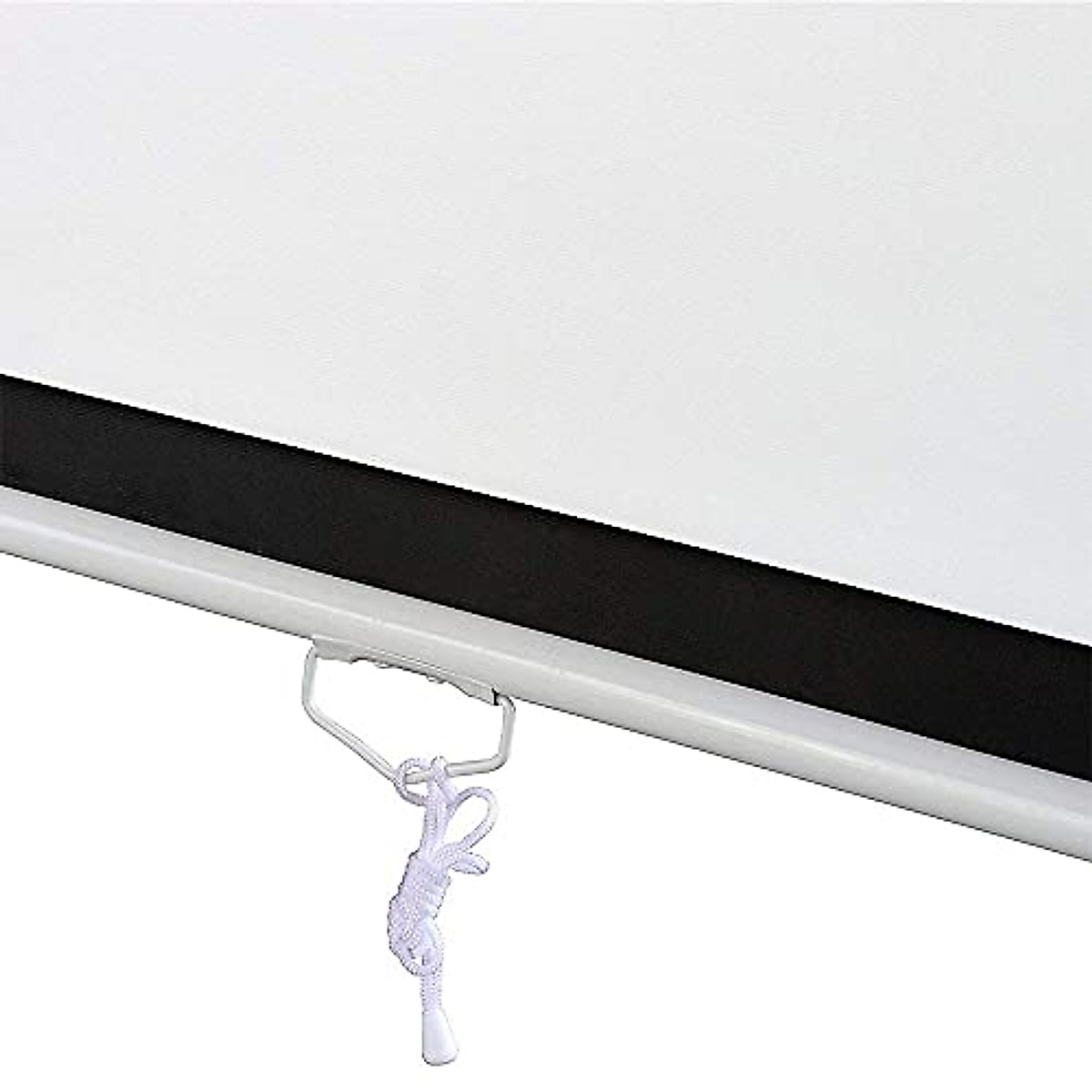 FMOGE Manual Pull Down Projector Screen 120 Inch 4:3 HD Widescreen Retractable Auto-Locking Portable Projection Screen