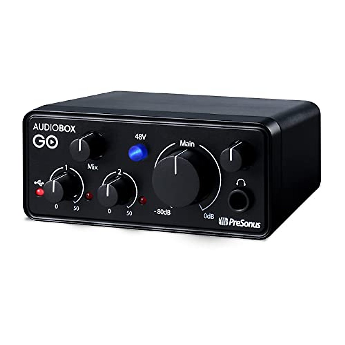 PreSonus AudioBox GO | USB-C Audio Interface for music production with Studio One DAW Recording Software, Music Tutorials, Sound Samples and Virtual Instruments