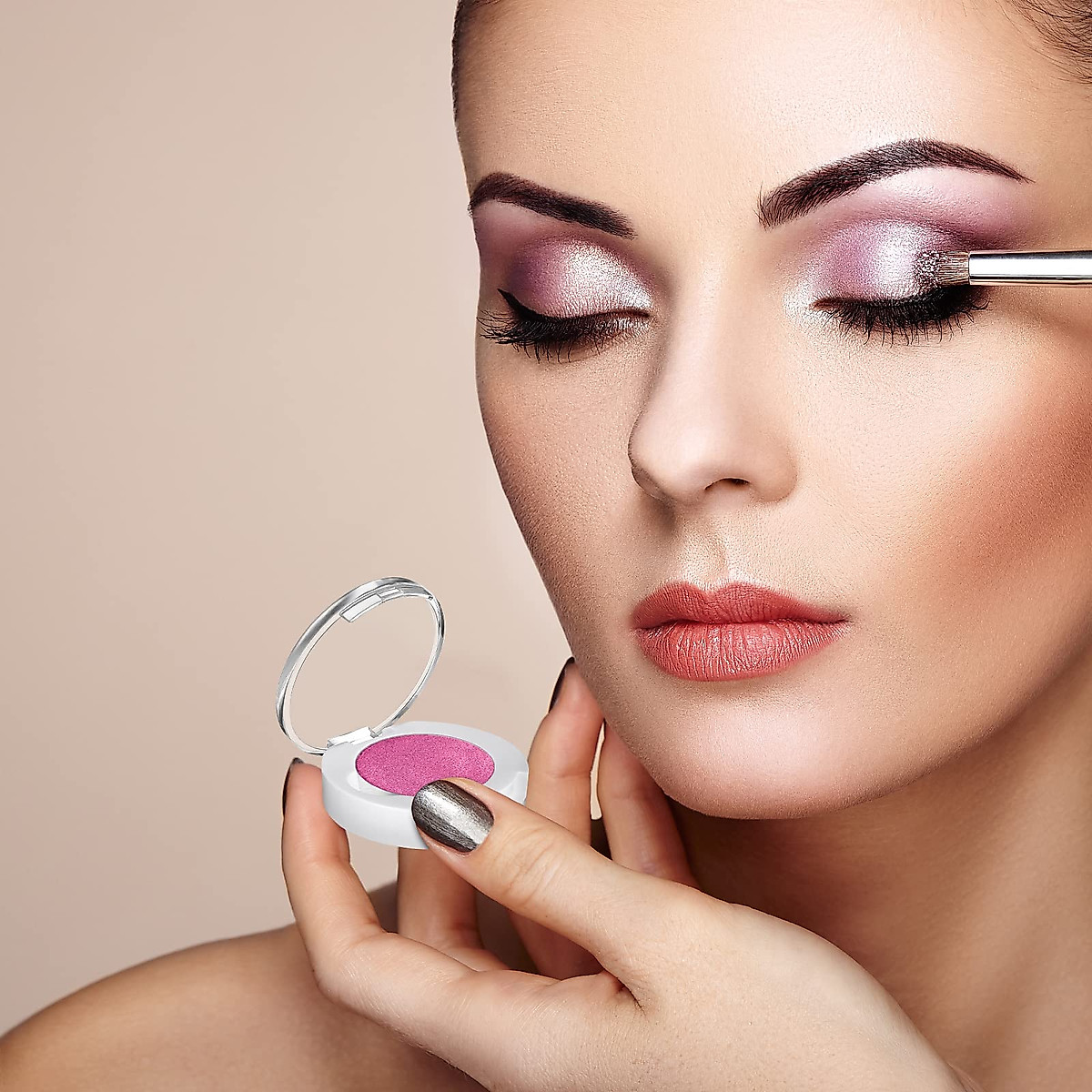 Lurrose Single Empty Magnetic Eyeshadow Case Empty Eyeshadow Palette Box Empty Magnetic Cosmetics Makeup Powder Sample Container 4Pcs 26mm