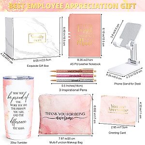 Employee Appreciation Gifts, Appreciation Gifts for Coworkers, 8 Pcs Christmas Gift for Employees Coworkers Teacher Staff Principal Nurse, Cool Thank You Gifts Baskets w/ Tumbler Notebook (Pink)