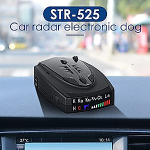 DAVITU Remote Controls - STR-525 Radar Detector English Russian Thai Voice Auto Vehicle Speed Alert Warning X K CT La Anti Radar Car Detector - (Color: Black)