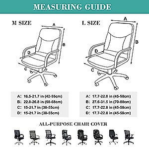 Jin Le Office Chair Cover- Medium, Black- Removable Computer Chair Cover for Office Chair with Zipper for Universal Rotating Chair Desk Chair Cover High Back Chair Seat Washable Protector for Pets