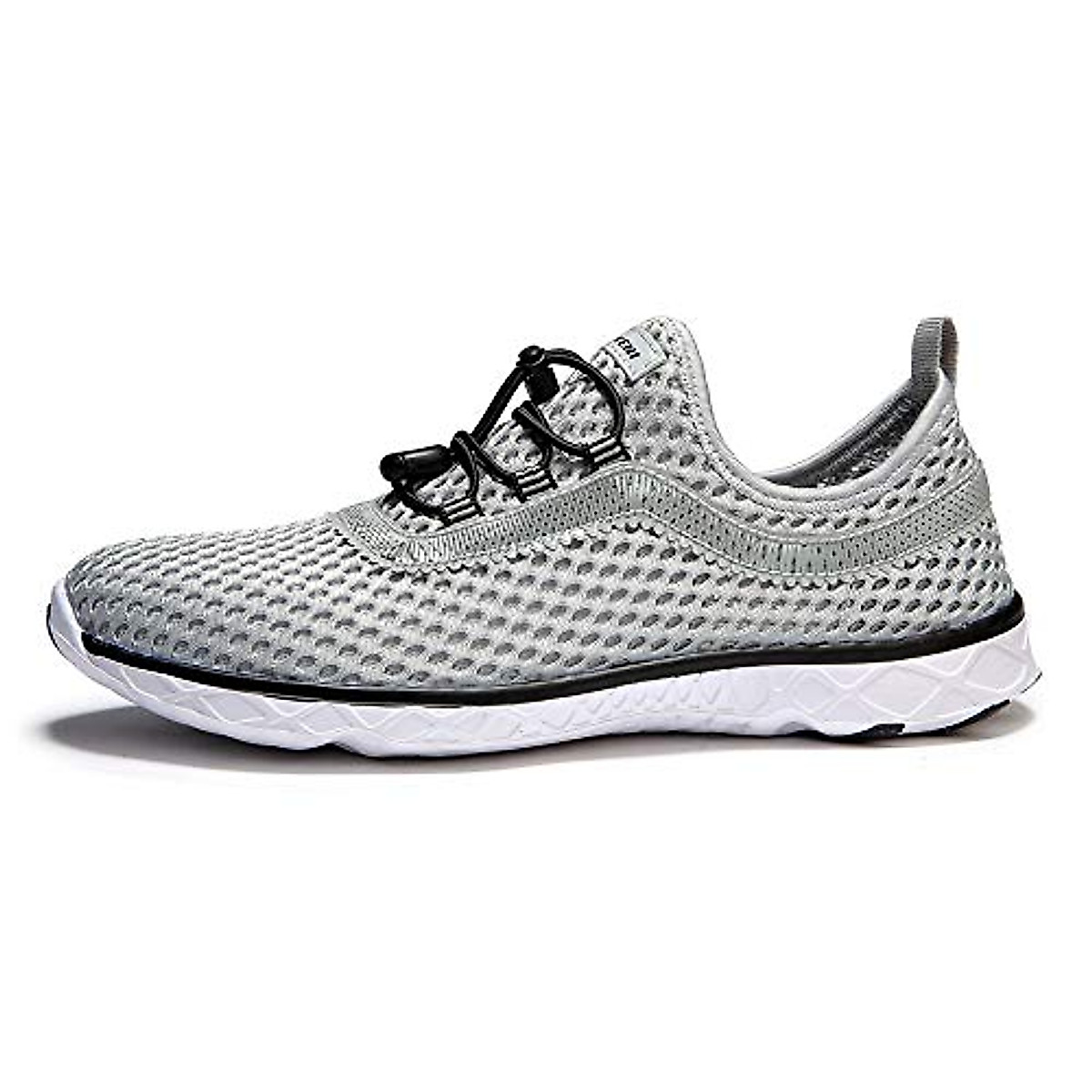 SUOKENI Women's Quick Drying Slip On Water Shoes for Beach or Water Sports Ultralight Walking Shoes LightGray,Size:US 8.5/EU 39
